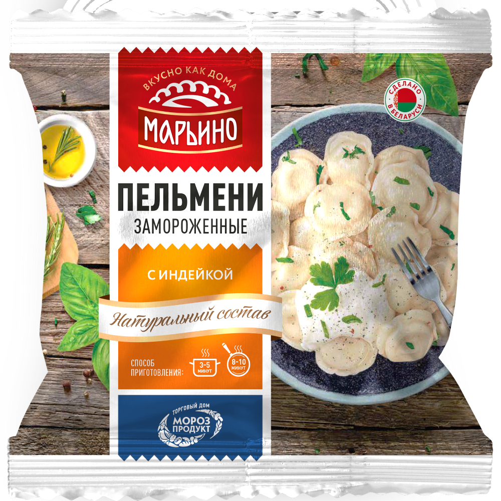 Пельмени «Марьино» с индейкой, 400 г купить в Минске: недорого в ...