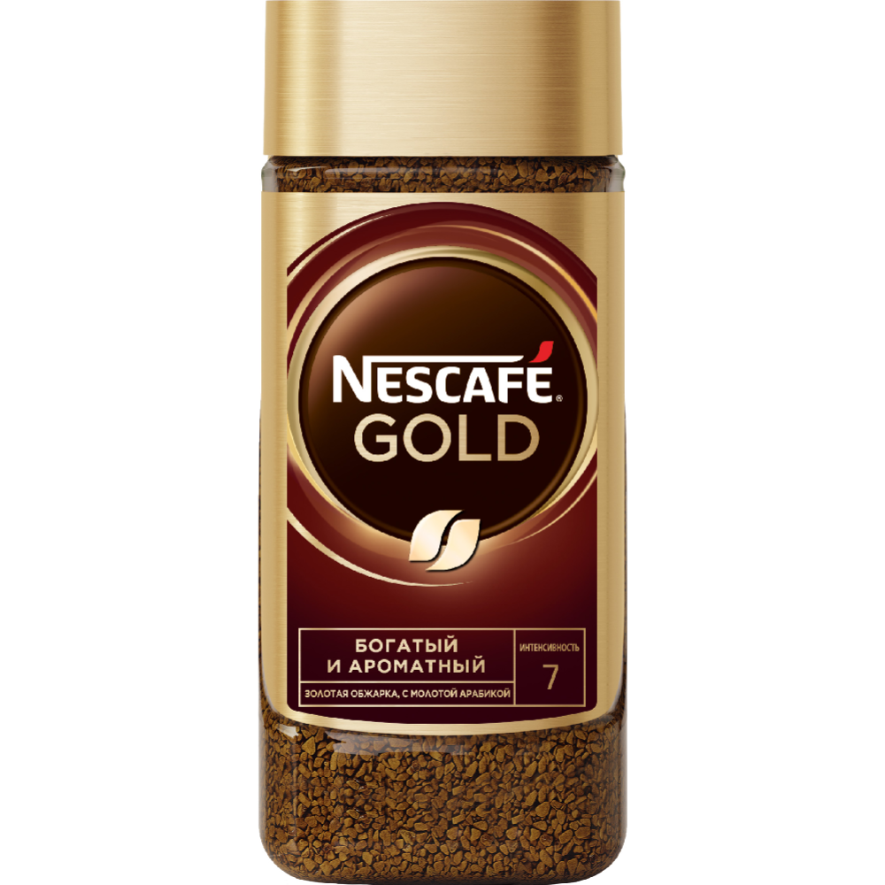 Кофе растворимый «Nescafe Gold» с добавлением молотого, 190 г купить в ...