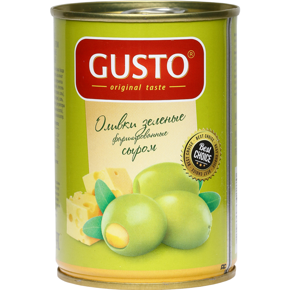 Оливки «Gusto» зеленые, фаршированные сыром, 280 г купить в Минске ...