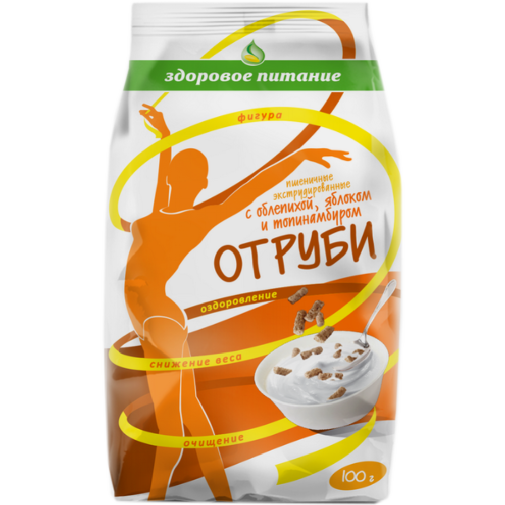 Отруби «Здоровое питание» пшеничные, с облепихой, яблоком и ...