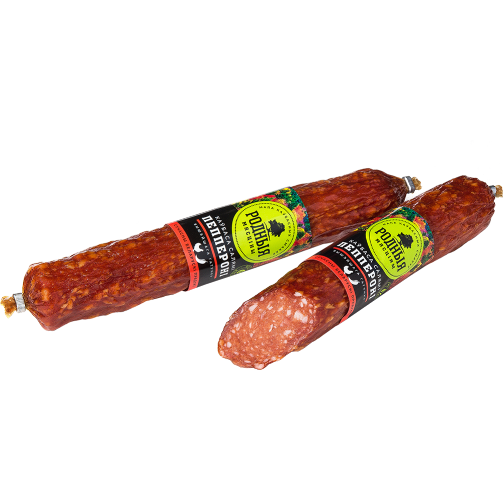 Колбаса сырокопченая «Родныя мясцiны» Пепперони, высший сорт, 1 кг ...